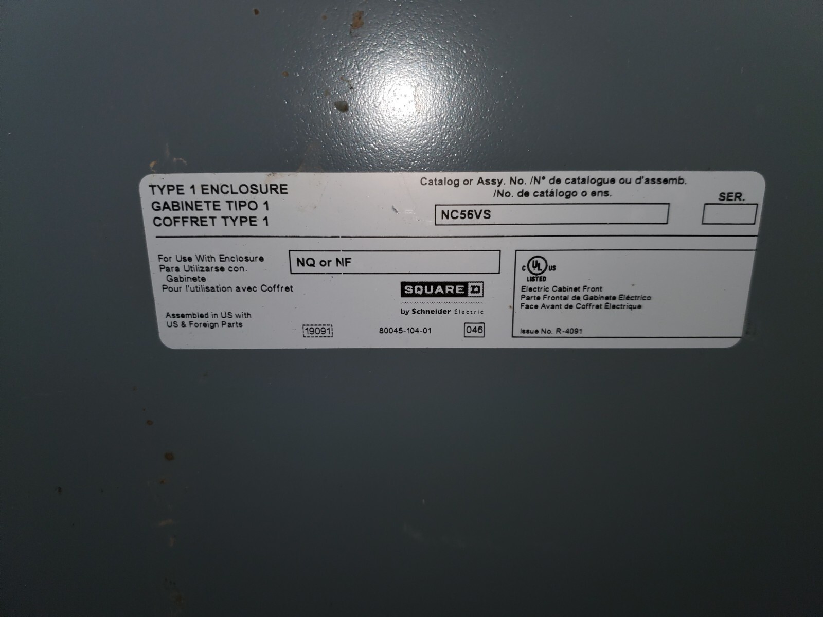 Square D type NF 400amp 208y/120 MLO Nema1 circuit breaker panel board ...