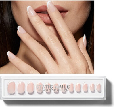 STATIC NAILS Reusable Pop-On Manicures In CURVED FRENCH ROUND,NEW WITH ...