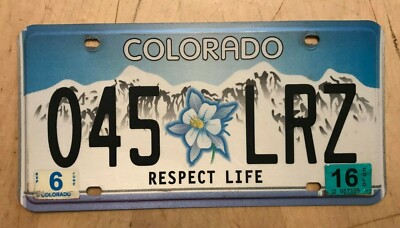 COLORADO RESPECT LIFE COLUMBINE FLOWER LICENSE PLATE " 045 LRZ " CO | eBay