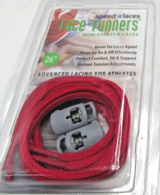 26" DARK RED Speed Laces Race Runners Non Stretch Laces With Locks USA ...