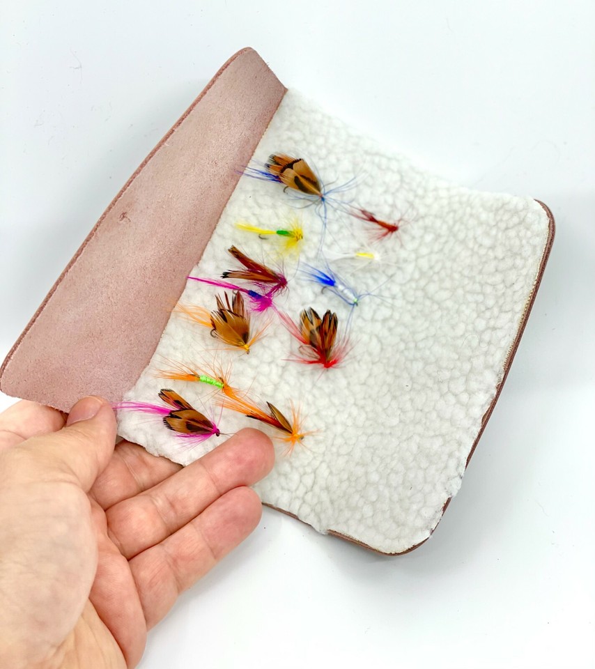 Leather Fly Fishing Wallet - Fishing flies organizer - Trout Flies ...