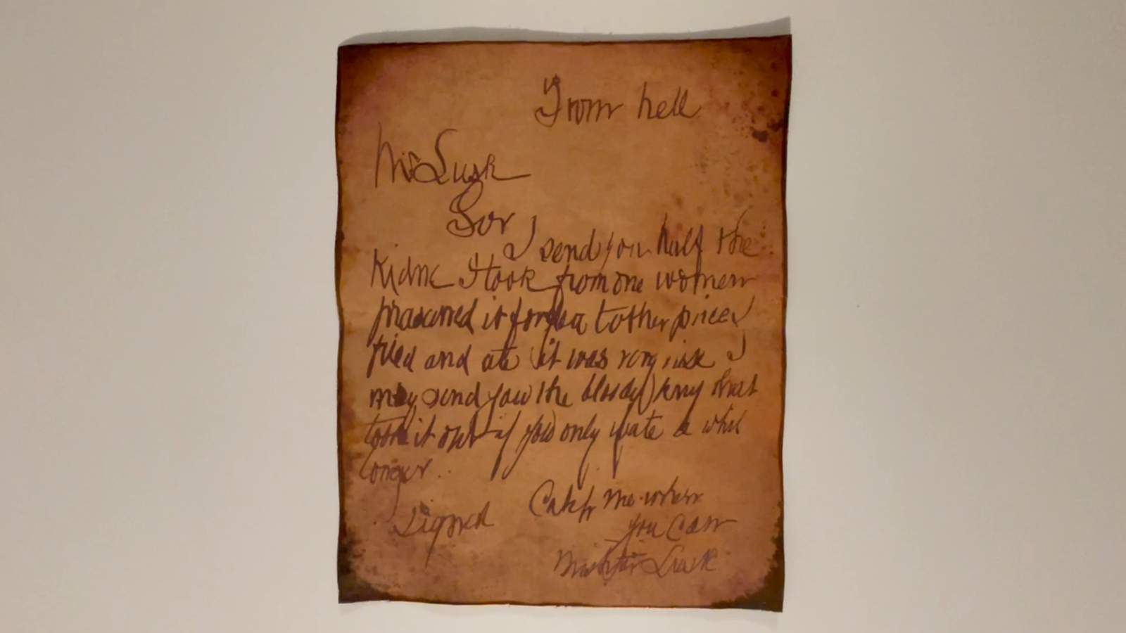 From Hell Letter Jack the Ripper Historical Documents Reproduction ...