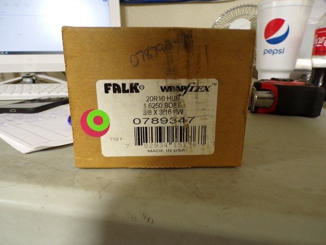 Falk WRAPFLEX 0789347 R10 Straight Rough Bore Jaw Coupling Hub 20r Coup ...