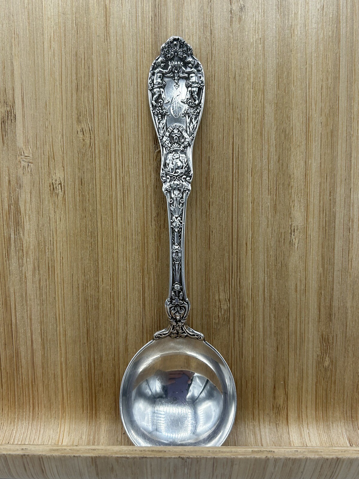 Gorham Sterling silver PARIS BULLION Soup SPOON 5 3/8 Cherub Angel Cat ...