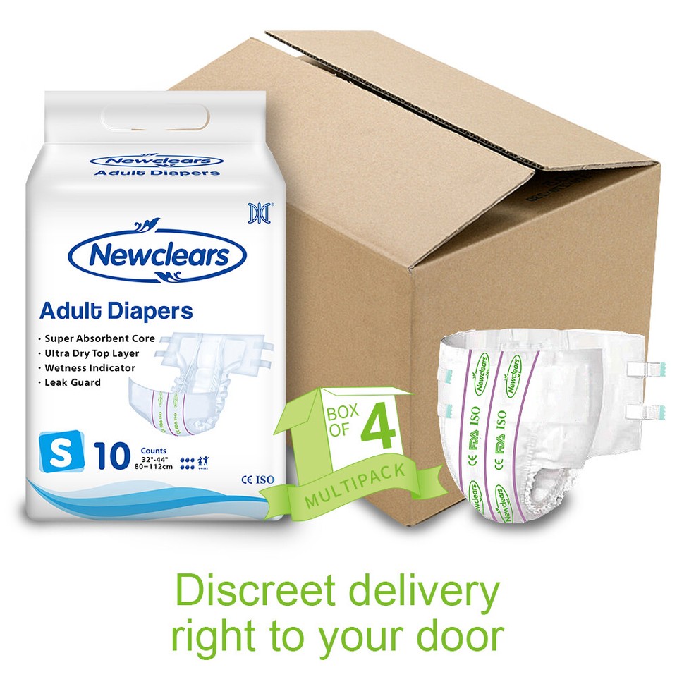 Newclears Adult Incontinent Diapers with Tabs Cotton Breathable Men ...