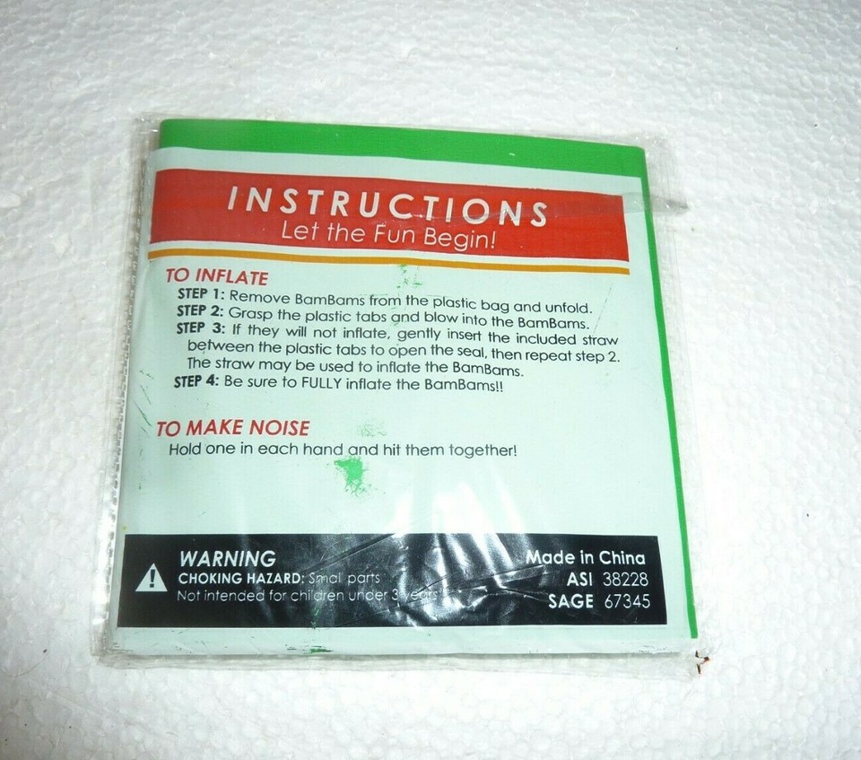 FUN FAN LINE 1 Pair Bam Bam Thunder Sticks. Noise Makers for Sporting ...