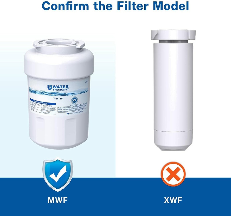 Waterspecialist MWF Refrigerator Water Filter, Replacement for GE® MWF ...