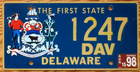 1998 Delaware License Plate – Disabled Veteran, Uruguay Porcelain ...