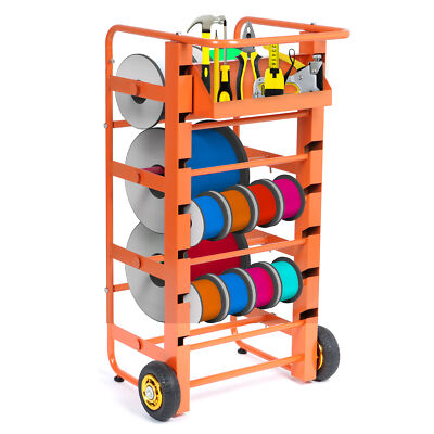 Wire Spool Cart Wire Reel Caddy Dispenser w/11 Rods Multiple Axles ...