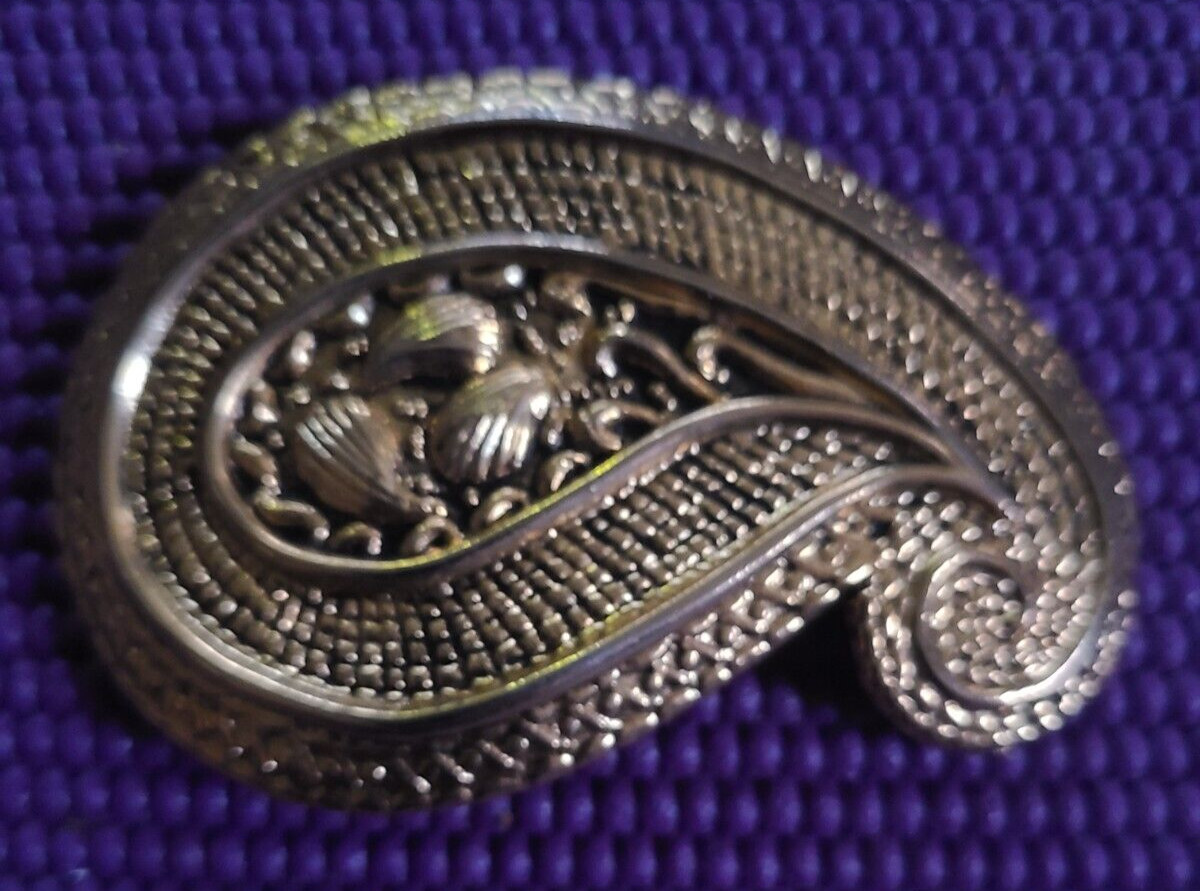 Leather Shop Gold Tone Vintage Shells Belt Buckle - Gem