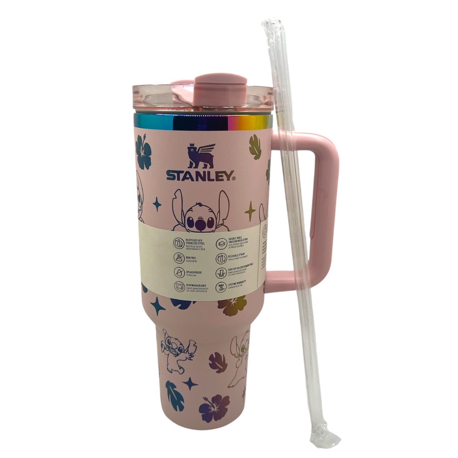 Stitch Stanley Cup 40oz Limited Edition Pink Disney Lilo & Stitch Tumbler