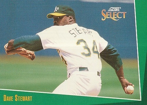 #240 OAKLAND ATHLETICS # DAVE STEWART - P # BASEBALL CARD SCORE SELECT ...