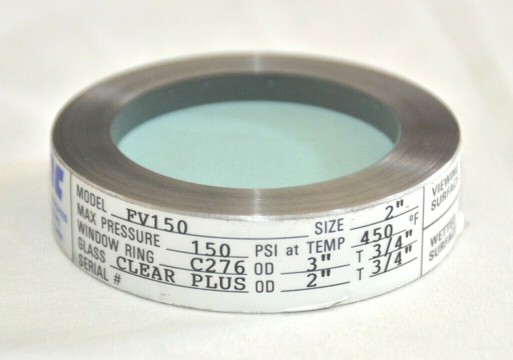 JM Canty Fuseview Sight Glass 2" FV150 Clear Plus C276 Max 150 PSI | eBay