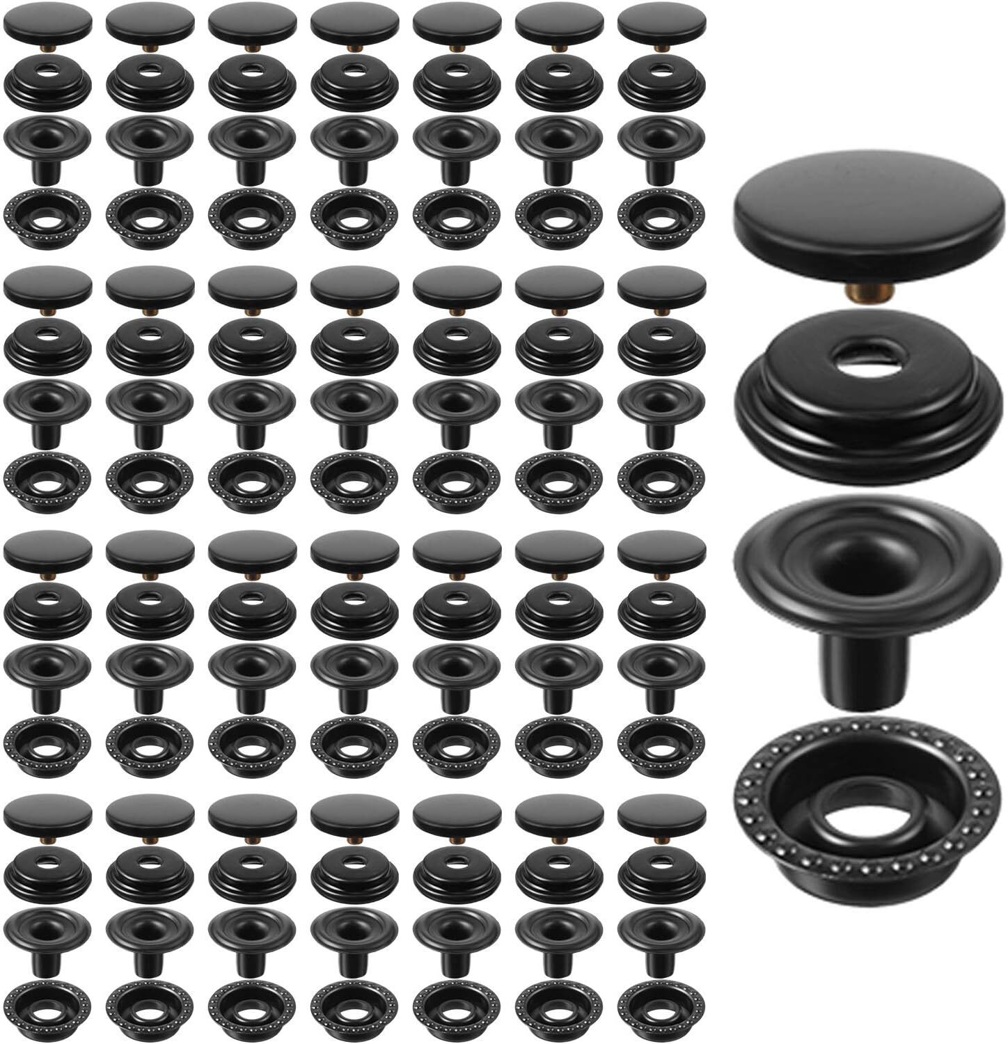 100 Piezas Botones A Presion De Acero Inoxidable Con Cierre De 15 Mm ...