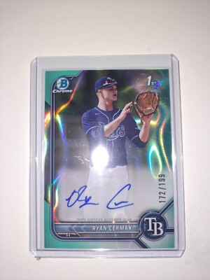 2022 Bowman Draft 1st Bowman Aqua Lava Autograph Refracor Ryan Cermak # ...