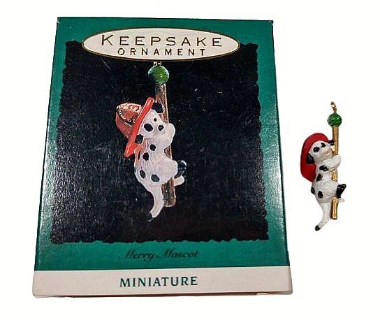 Hallmark 1993 Merry Mascot Fire House Dalmatian MINI Keepsake Xmas ...