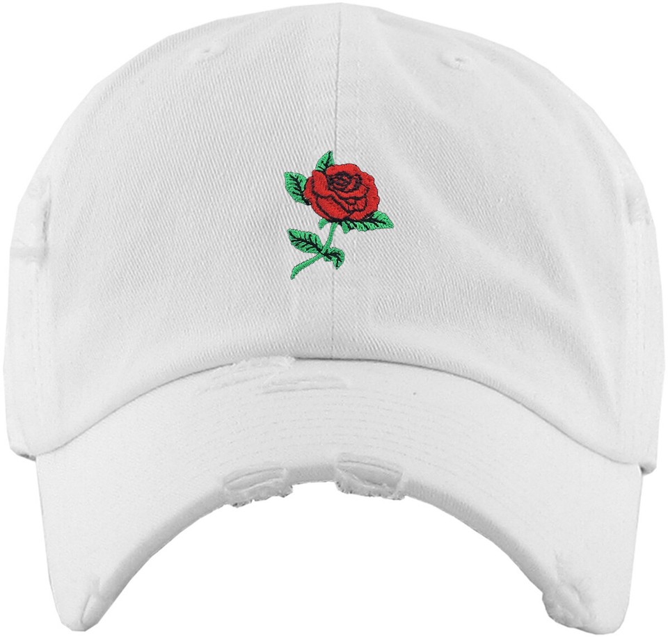 Rose Embroidery Dad Hat Baseball Cap Unconstructed Cotton | eBay