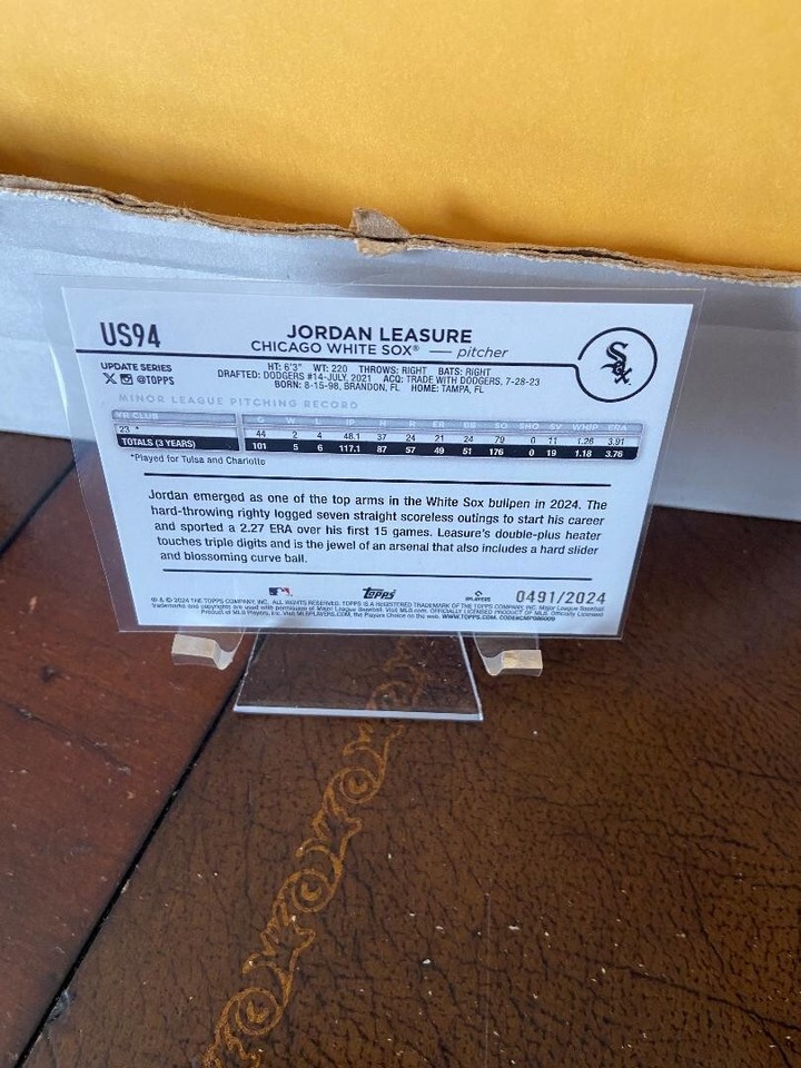 2024 TOPPS UPDATE JORDAN LEASURE GOLD BORDER ROOKIE RC #D 0491/2024 ...