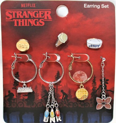 Stranger Things Earring Set Netflix Loungefly Mismatched Set of 7 ...