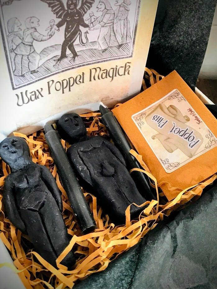 Traditional Witchcraft Handmade Black Wax Poppet Doll Kit Wicca Pagan ...