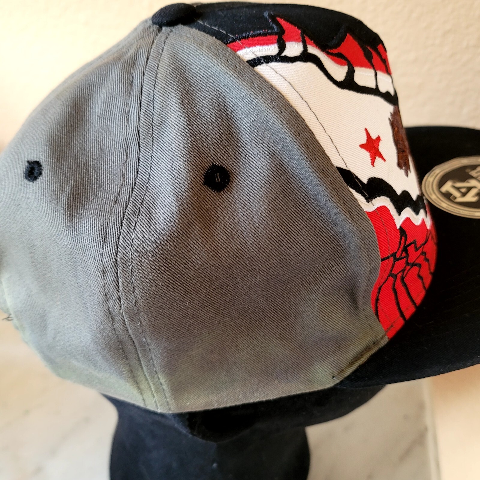 BIG Embroidered California State Bear Map Flat Brim S… - Gem