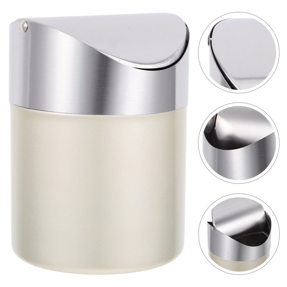 Waste Bucket for Home Table Small Lidded Trash Can Desktop Countertop ...