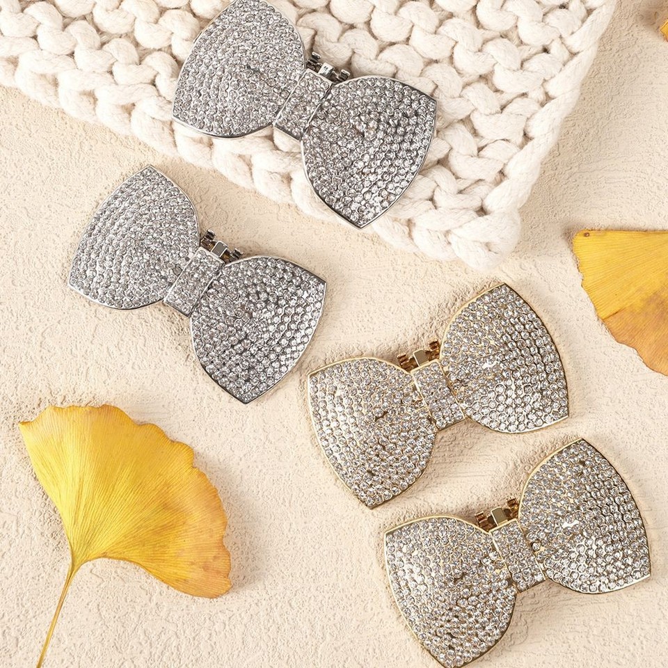 1 Pair Rhinestone Shining Bow Bow-Knot Bridal Wedding Party Shoes7857 ...