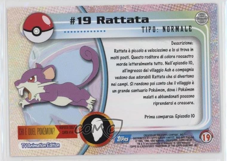 Rattata Italian (Round Nintendo Logo) #19 1999 04qn | eBay