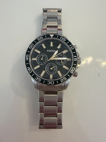 Fossil Men's Bannon Quartz Watch Silver Tone, Green Dial, BQ2492, GOOD ...