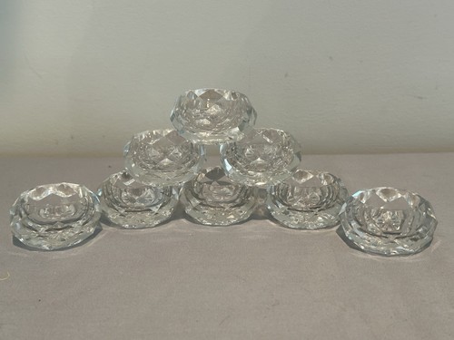 Vintage Set of 8 Clear Glass / Crystal Open Salt Dip Cellars | eBay