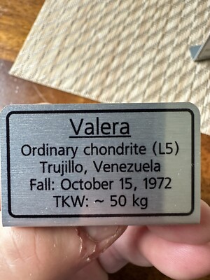 Valera Meteorite Aluminum Display Label | eBay