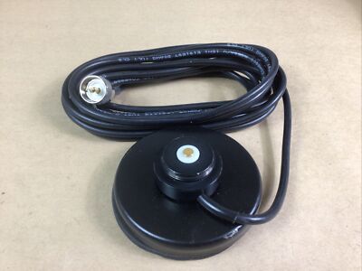 3 1/4" Black Antenna Magnet Mount 12ft Cable PL-259 Laird Connectivity ...