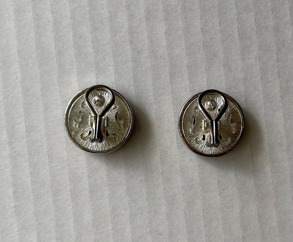 Vintage Roman Greek Intaglio Blue Glass Silver tone P… - Gem