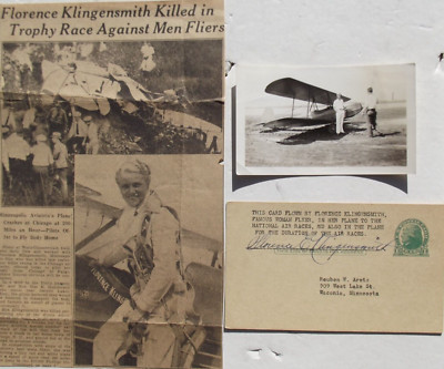 Florence Klingensmith Pioneering Female Aviator Rare Killed Crash 1933 ...