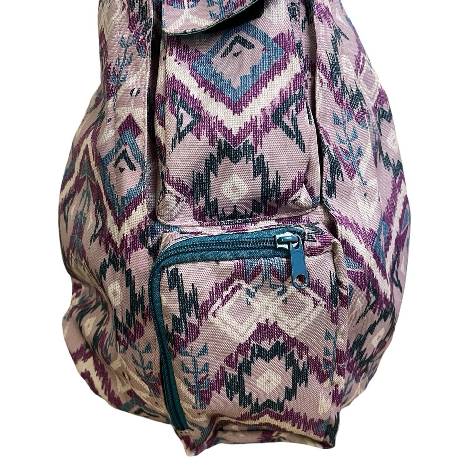 KAVU Sling Rope Bag Purple Canvas Zip Pockets Daypack Travel Backpack ...