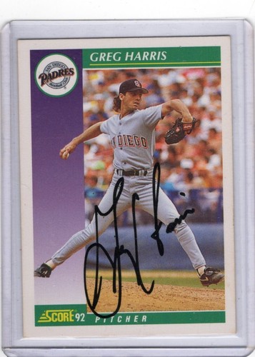1992 Score #378 Greg W. Harris Autograph FREE SHIP | eBay