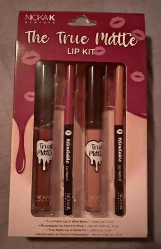 NICKA K The True Matte Lip 4 Piece Kit, Wine Berry Plum NEW | eBay