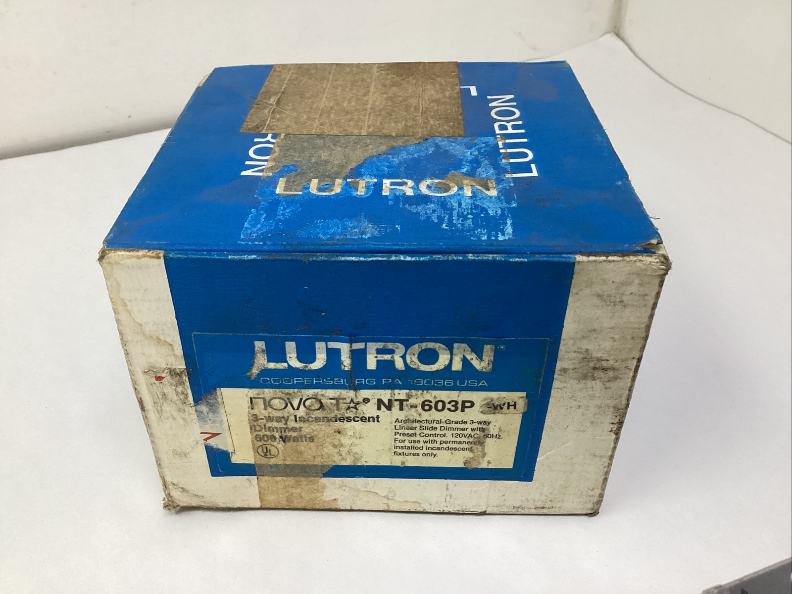 NEW LUTRON NT-603P NOVA T SINGLE-POLE, 3-WAY 120v 600W PRESET DIMMER ...