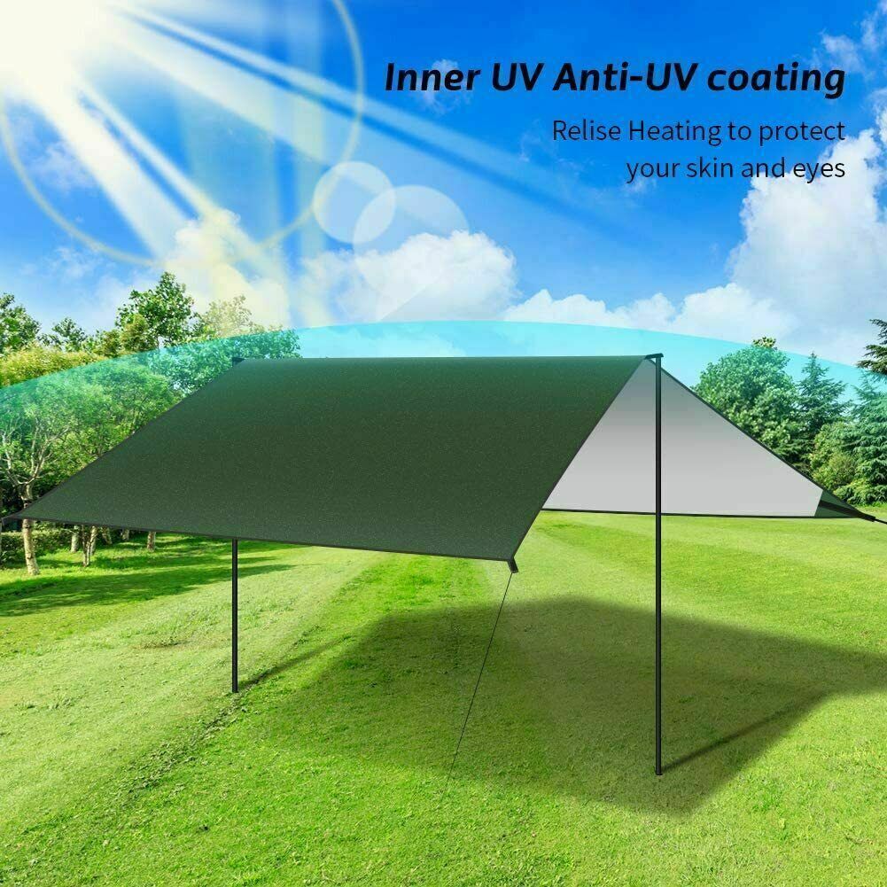 3x3m Camping Tent Tarp Hammock Shelter Waterproof Mat Lightweight Rain ...