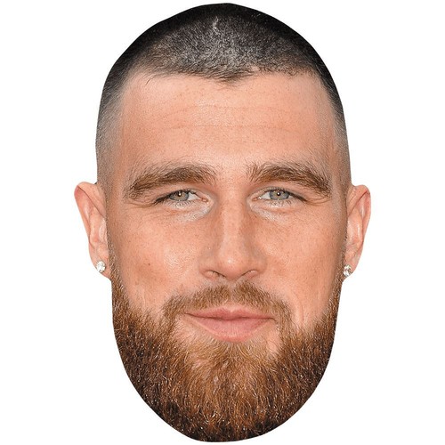 Travis Kelce (Beard) Celebrity Mask, Flat Card Face | eBay