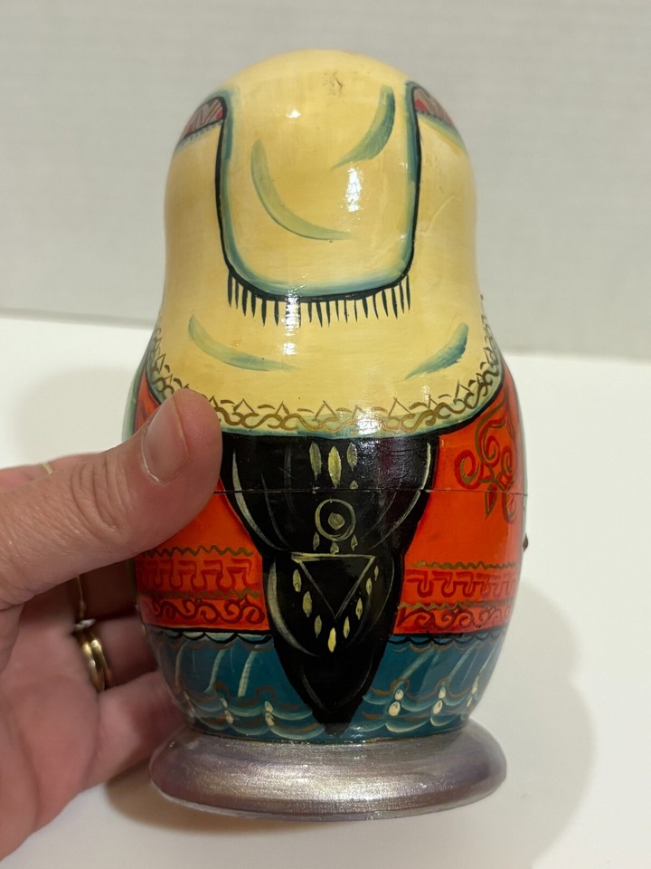VINTAGE RUSSIAN NESTING DOLLS 5 PC SET 6"WOOD HAND PAINTED | eBay