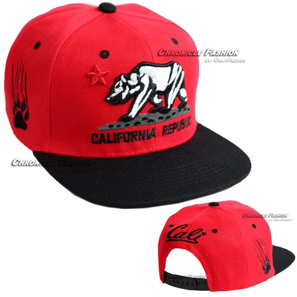 California Republic Baseball Cap Snapback Adjustable Hat Cali Hip Hop ...