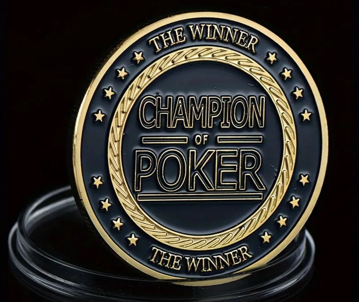 Champion Winner Poker Card Guard Hand Protector Casino Token Lucky Coin ...
