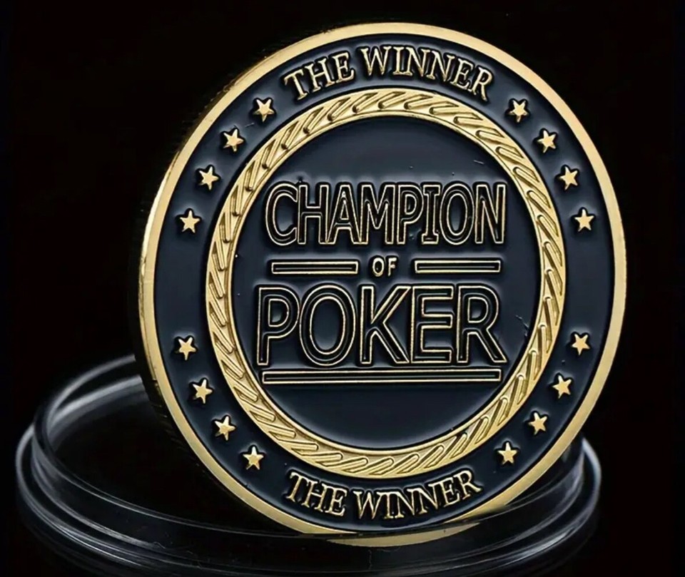 Champion Winner Poker Card Guard Hand Protector Casino Token Lucky Coin ...
