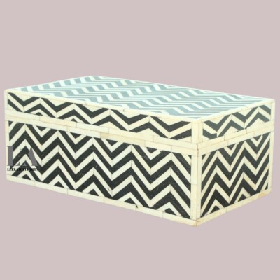 Home Decorative Box Bone Inlay Zig Zag Design Storage Box | eBay