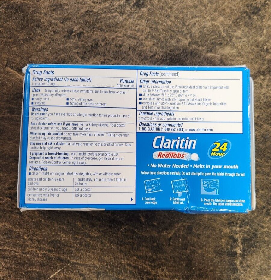 Claritin Reditab's 24 Hour 10 mg Tablet Antihistamine - 60 Count 2025/ ...