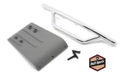RPM 80953 - Chrome Front Bumper & Gray Skid Plate for Slash 2WD & Nitro ...