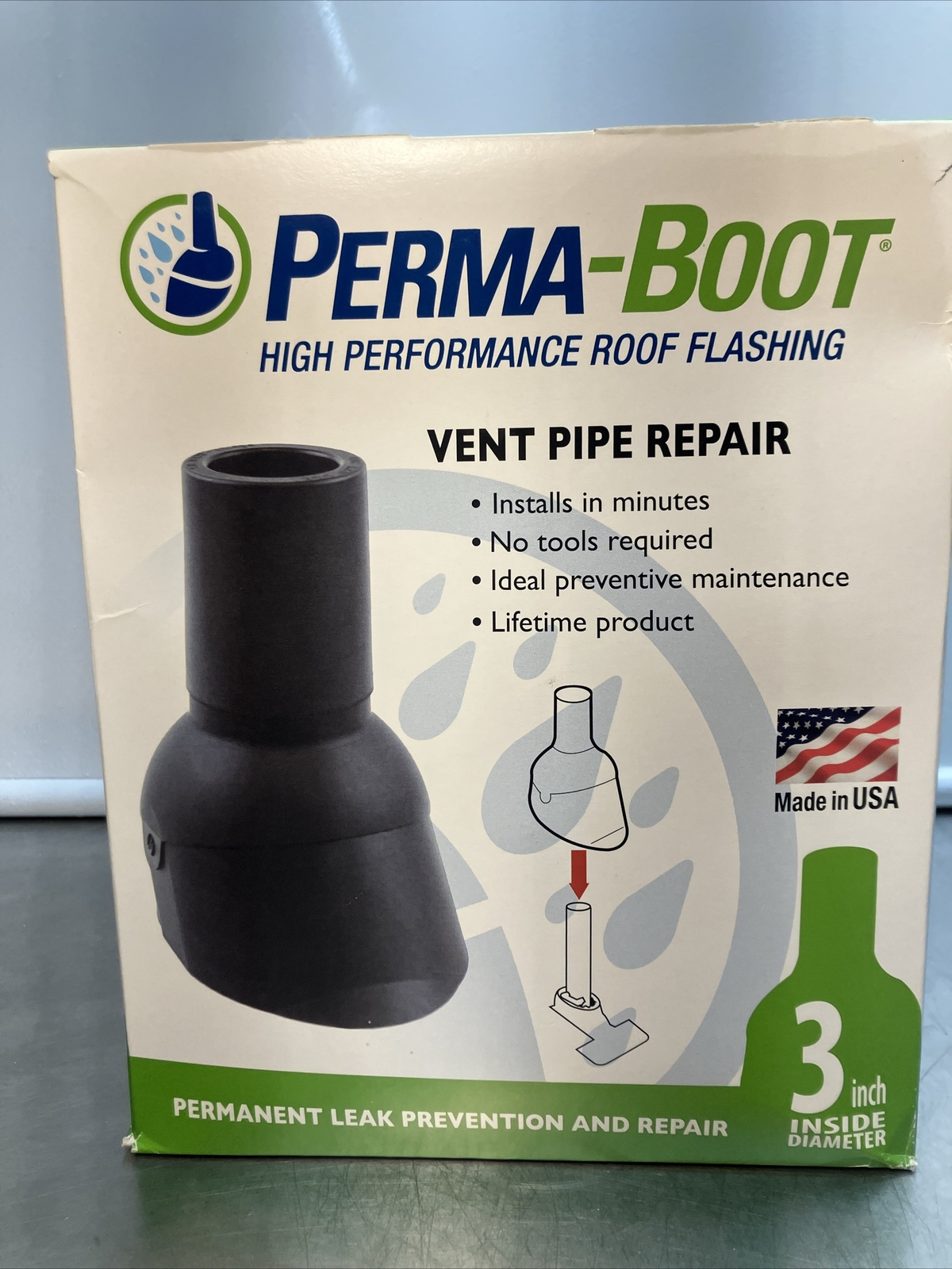 Perma Boot 3 Pc Roof Vent Pipe Boot Repair for 3” (Interior Diameter ...