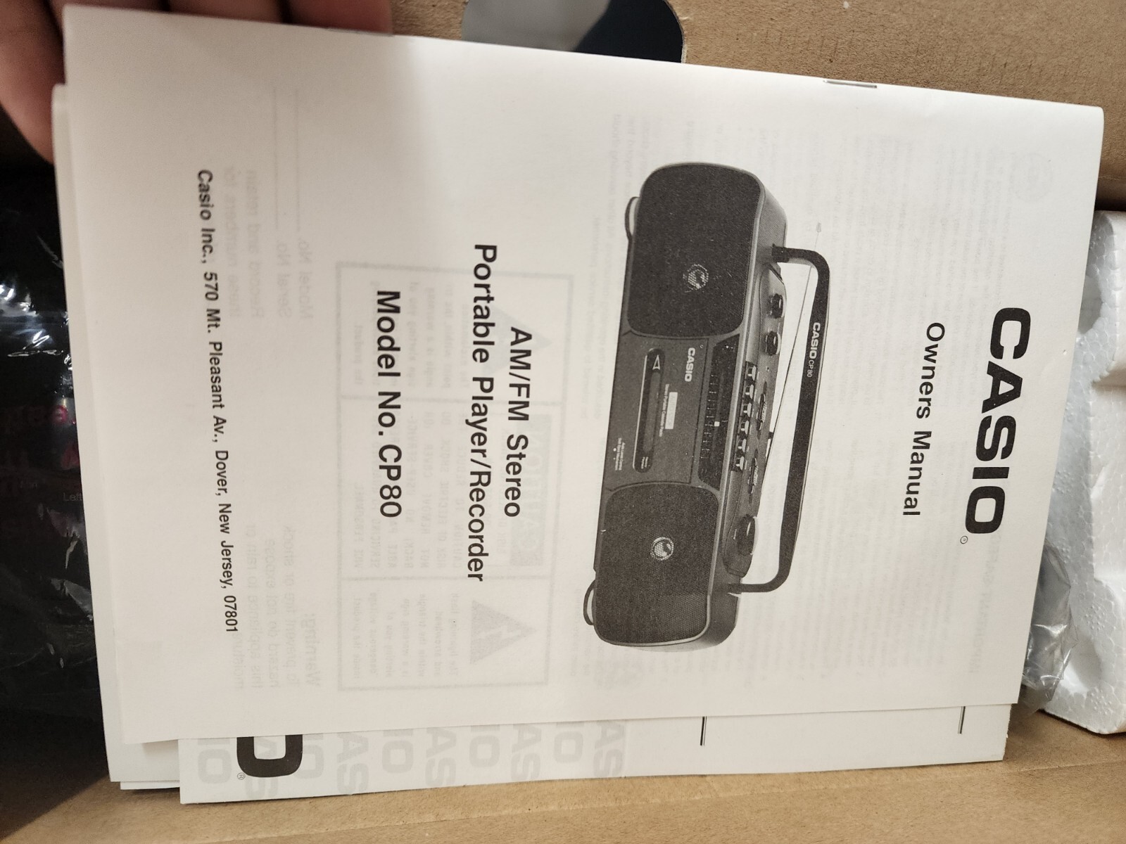 Vintage Casio CP-80 Boombox Portable Stereo Radio Cassette Recorder ...