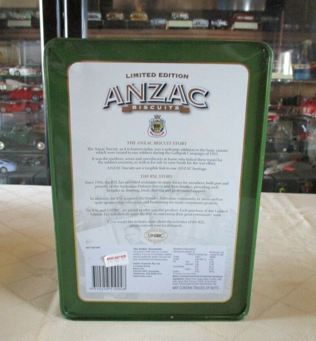 Limited Edition Unibic Anzac Biscuit Tin *RSL & Anzac Biscuit Story ...